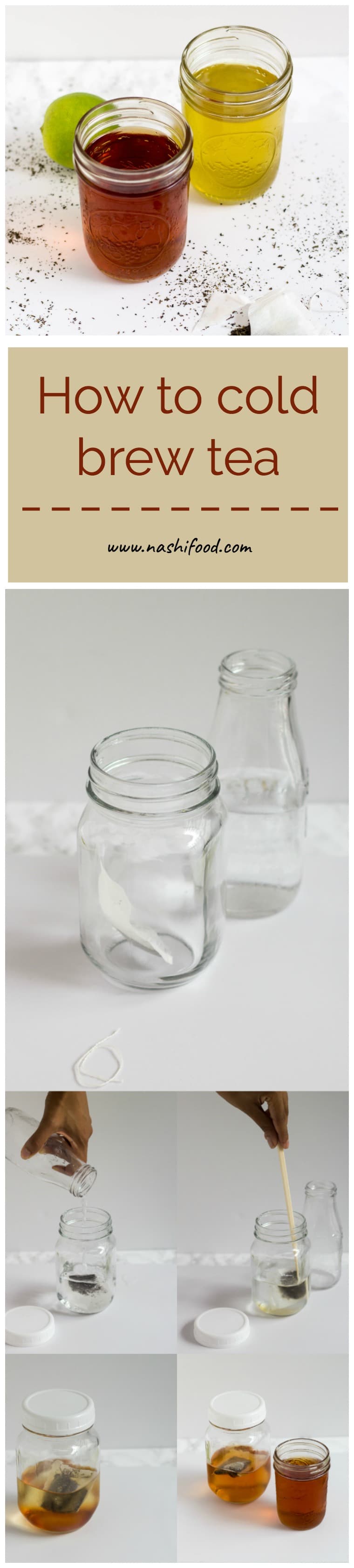 How to Cold Brew Tea using tea bags, perfect for Iced Tea - Nashi Food!