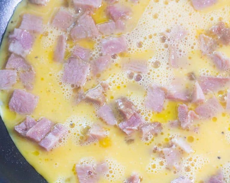 Ham and Eggs Scramble (Huevos con Jamón) Breakfast For Two